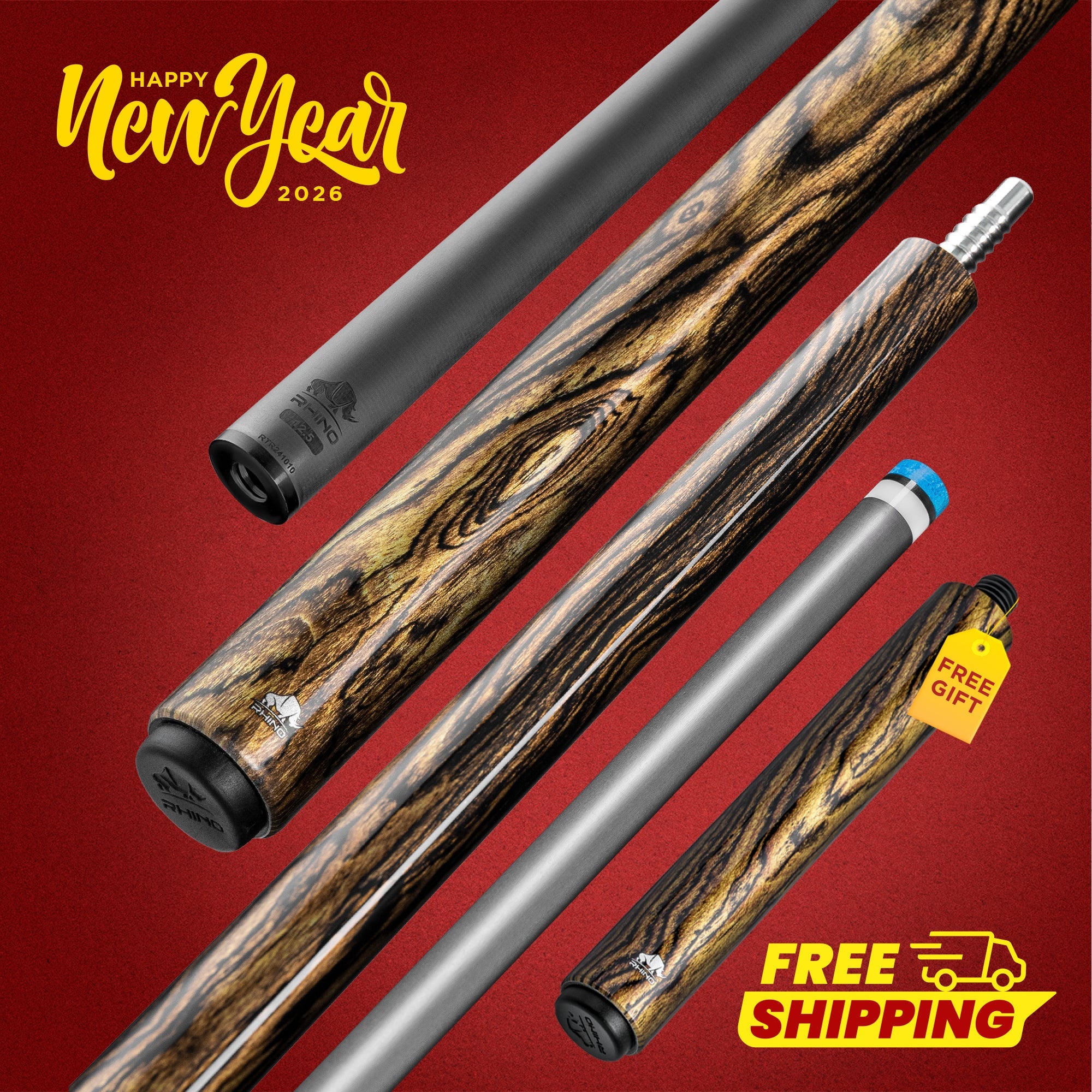 Rhino RETRÔ Pool Cue - Bocote - Wrapless – Prime Cues