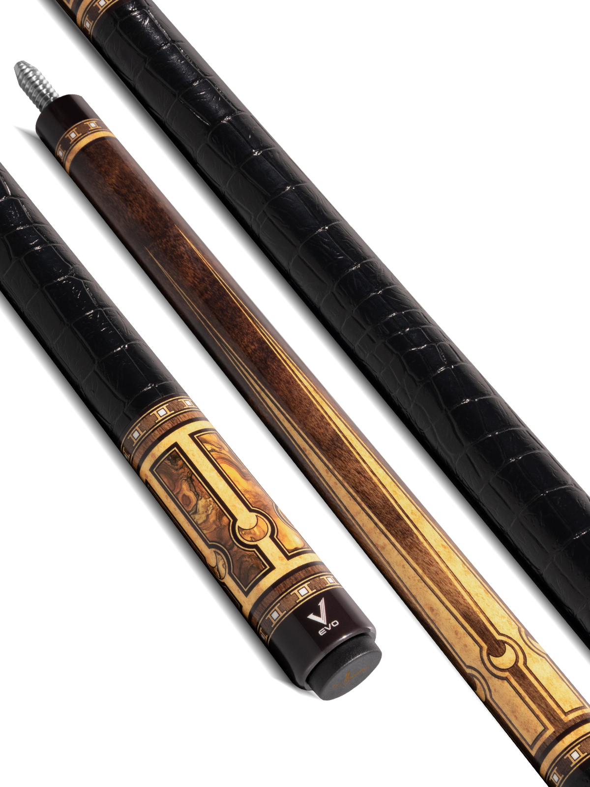 EVO LUNA POOL CUE - GOLDEN CREST - LEATHER WRAP – Prime Cues